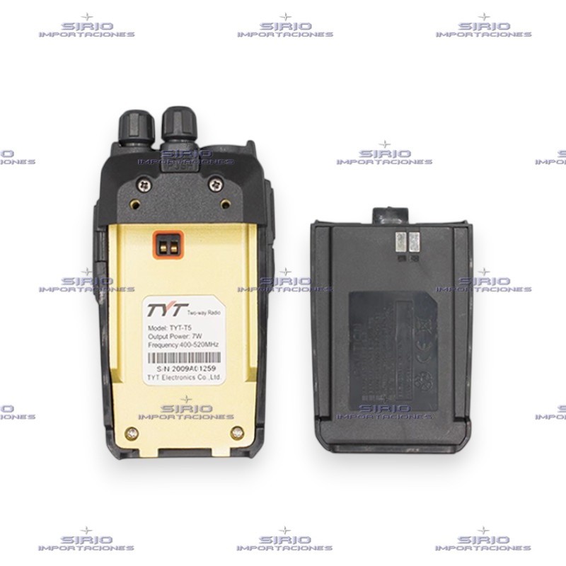 RADIO PORTÁTIL TYT-T5 VHF, 7W, Li-Ion 2800 mAh, 136 - 174 MHz